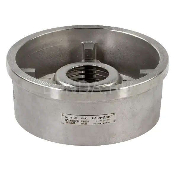 Обратный клапан пружинный межфланцевый NVD-812R DN 65, PN40, kvs=75,0 м3/ч, Tmax=240°С, корпус нерж. сталь, Ридан 082X8536R