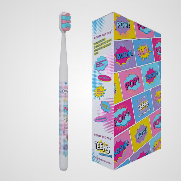 Зубная щетка 7+ TEENS Белая упаковка 6 шт MONTCAROTTE TEENS Toothbrush pack Зубная щетка 6 шт