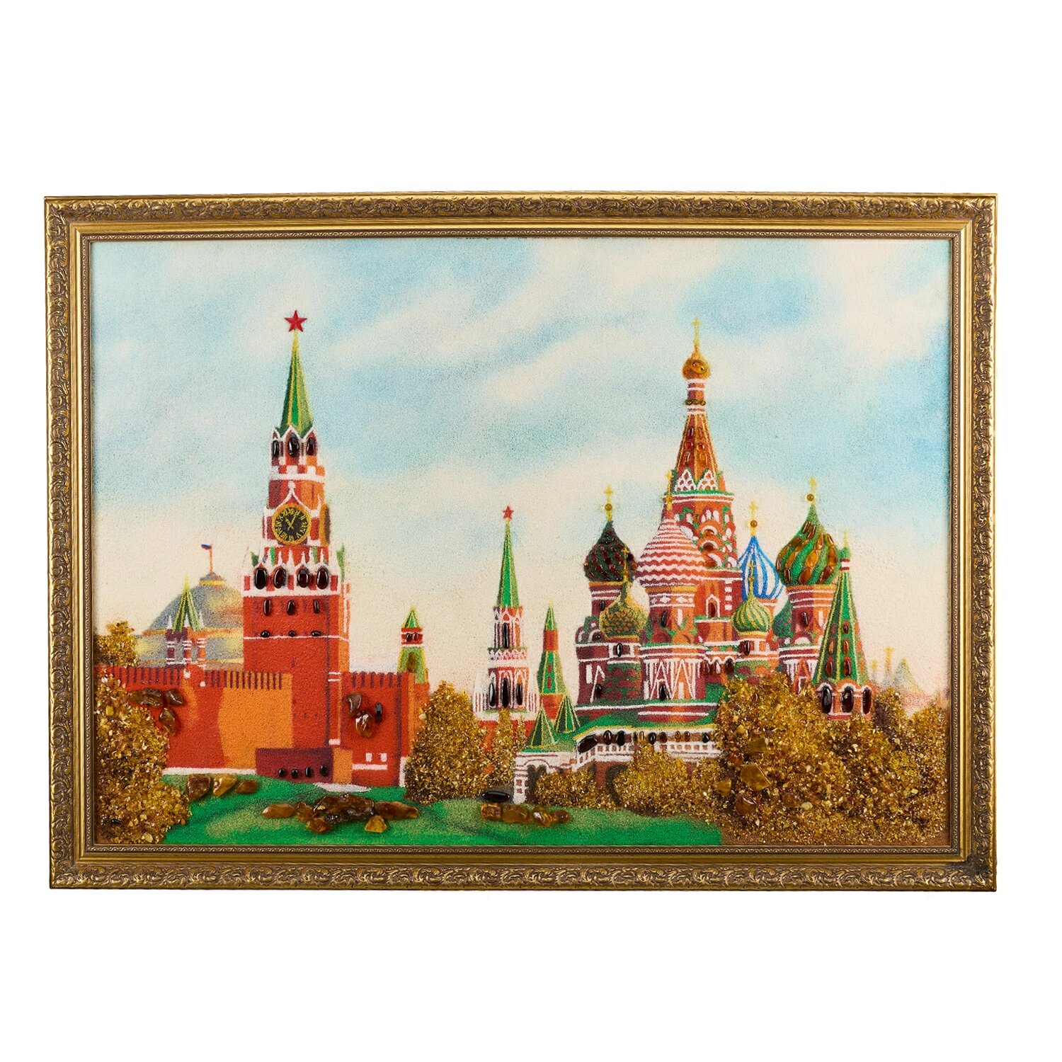 Картина янтарная "Москва. Кремль" 60х80 см