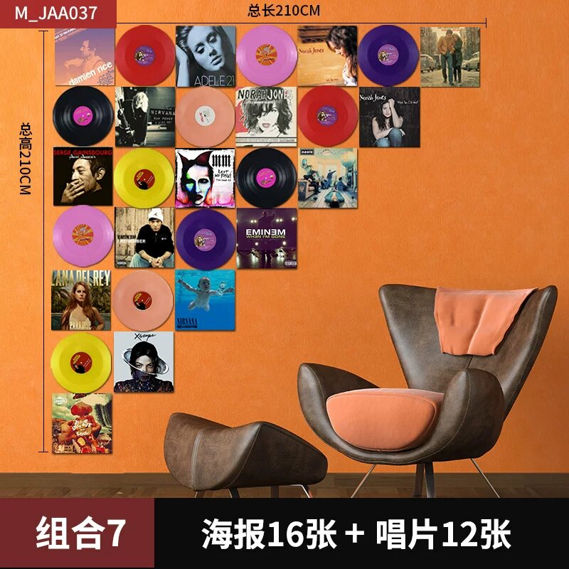 Ретро-ностальгический постер из крафт-бумаги в виде виниловой пластинки, креативная наклейка на стену, декор для кафе,