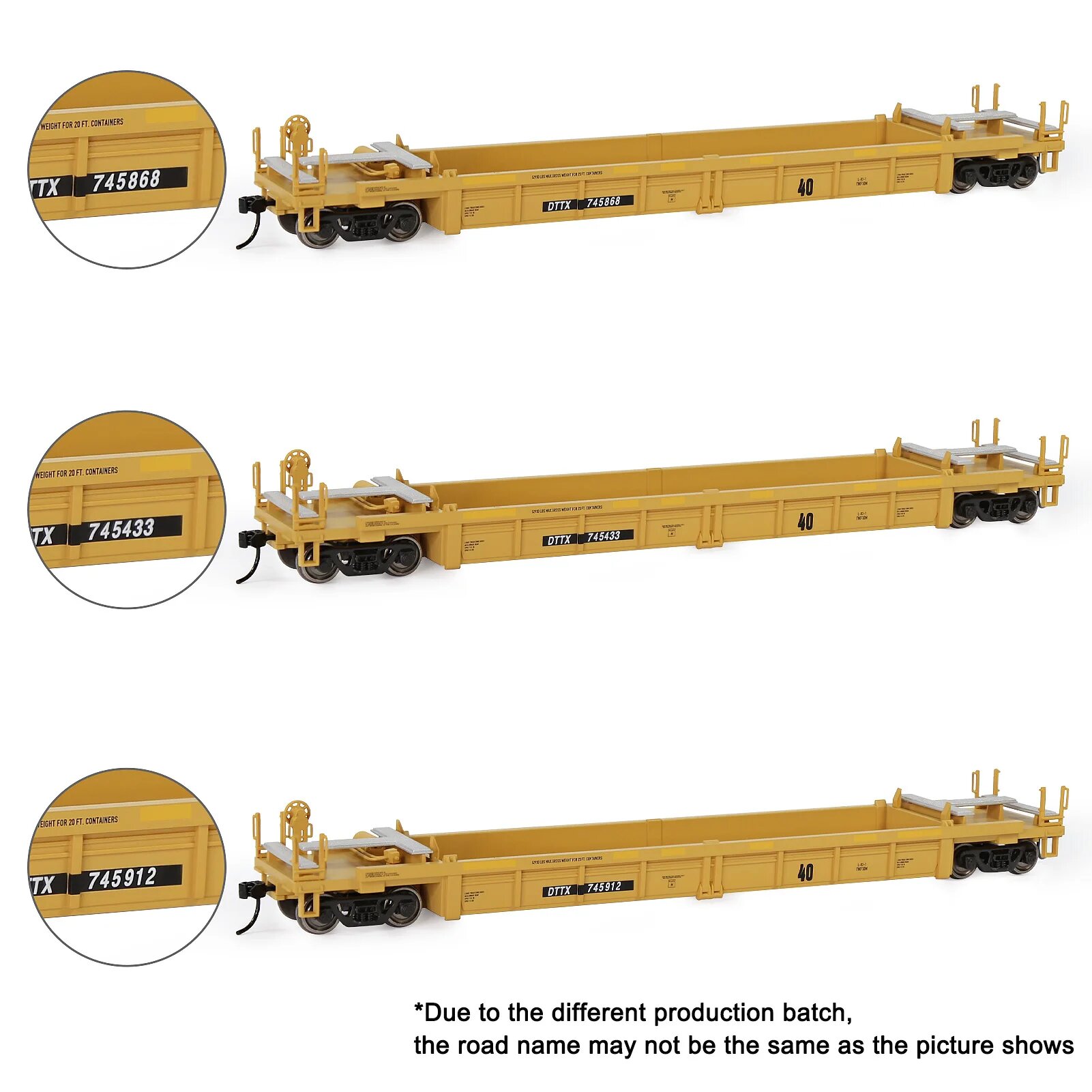 Evemodel 3 шт. Грузовой вагон 1:87 пластик Yellow (Painting B)