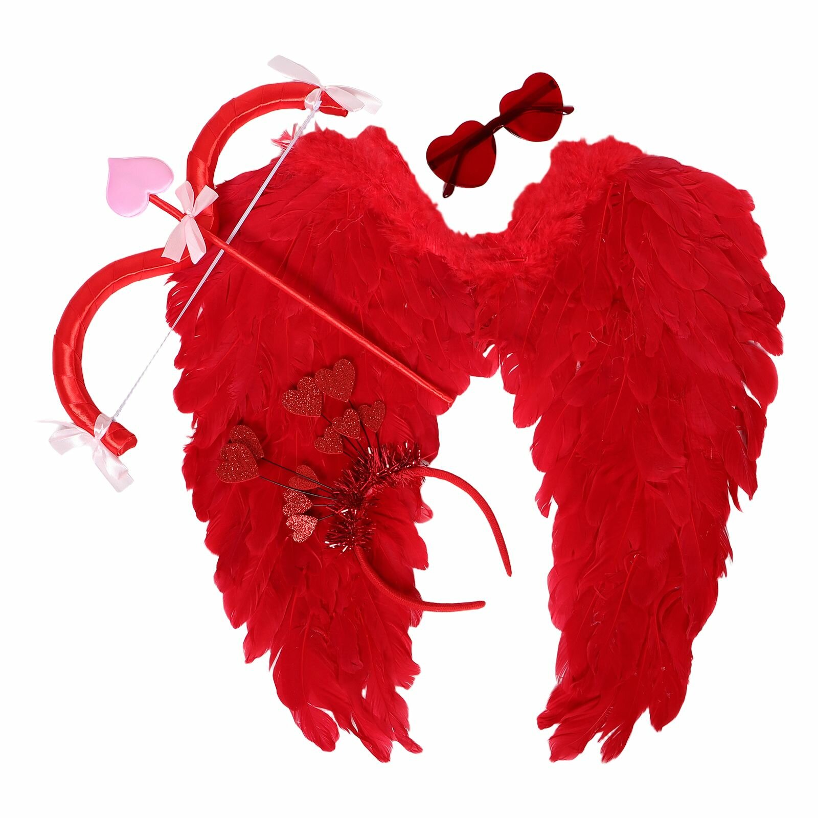 Костюм Купидона, 5 Штук, Красный, С Луком, Для Женских Косплей-Событий И Дня Всех Влюбленных