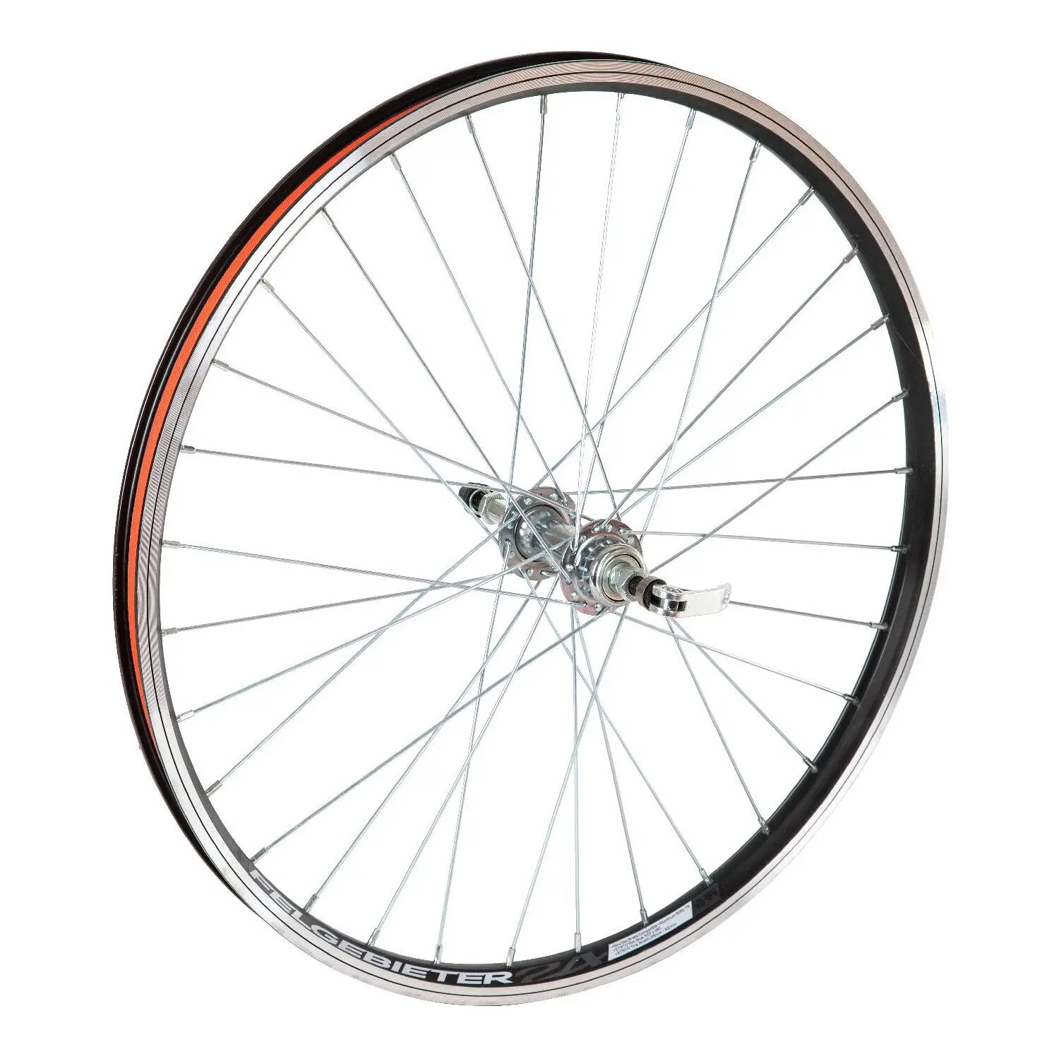 Колесо в сборе 24" заднее, дв 32 отв, втулка SF-A09R, сталь под V-brake, эксц. под трещ