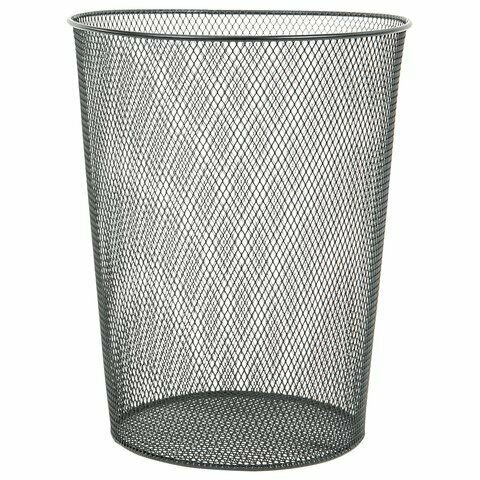 2 шт. Корзина для бумаг, 9 л, металлическая, черная, BRAUBERG "Germanium", 231958