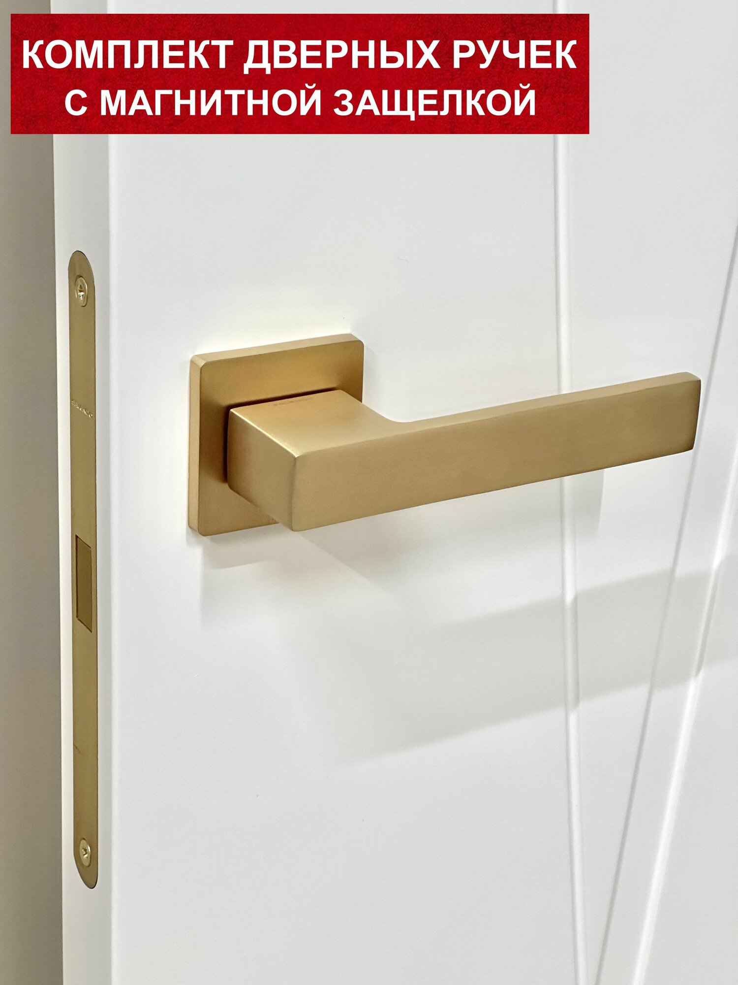 Межкомнатные дверные ручки Salendo SL-25-S5 MSG + Магнитная защелка M1896-WC MSG