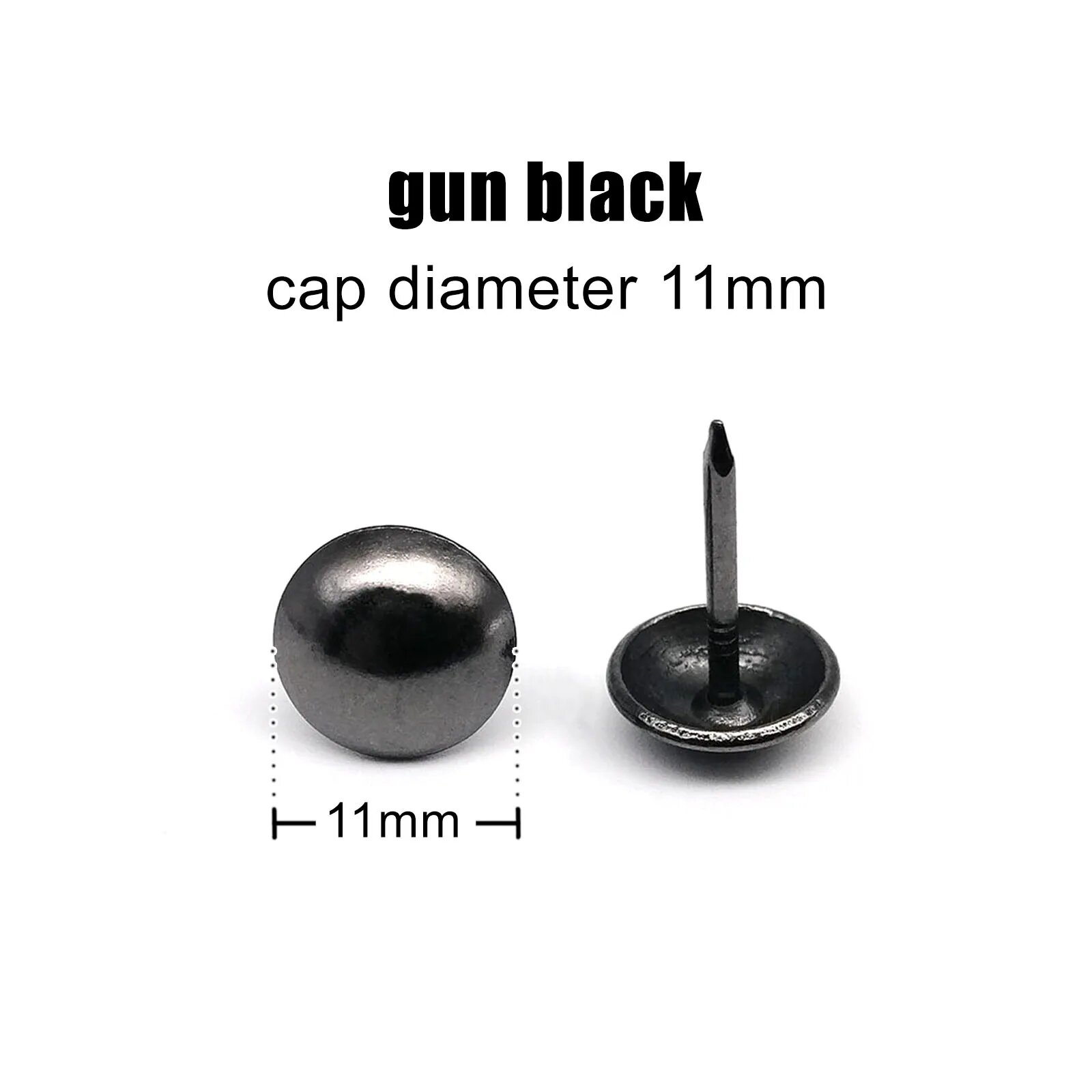 Декоративные штифты Gun black 11 мм, 50 шт.