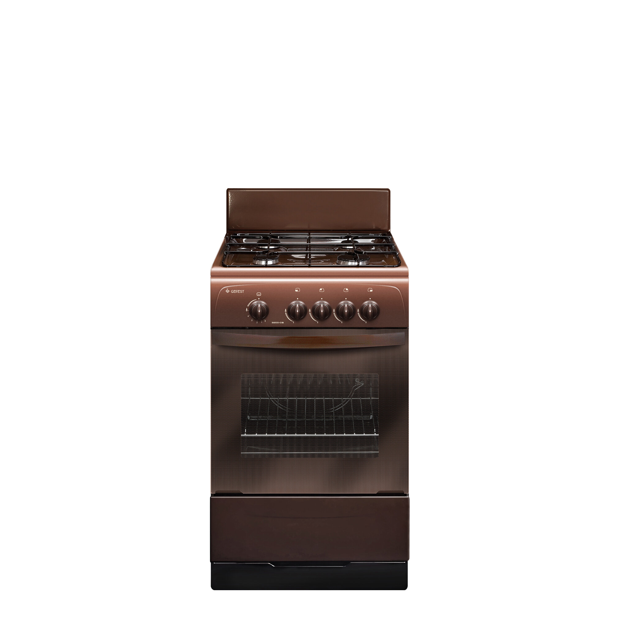 Плита газовая GEFEST 3200-08 К19 коричневый, 4 конфорки, г/контроль духового шкафа