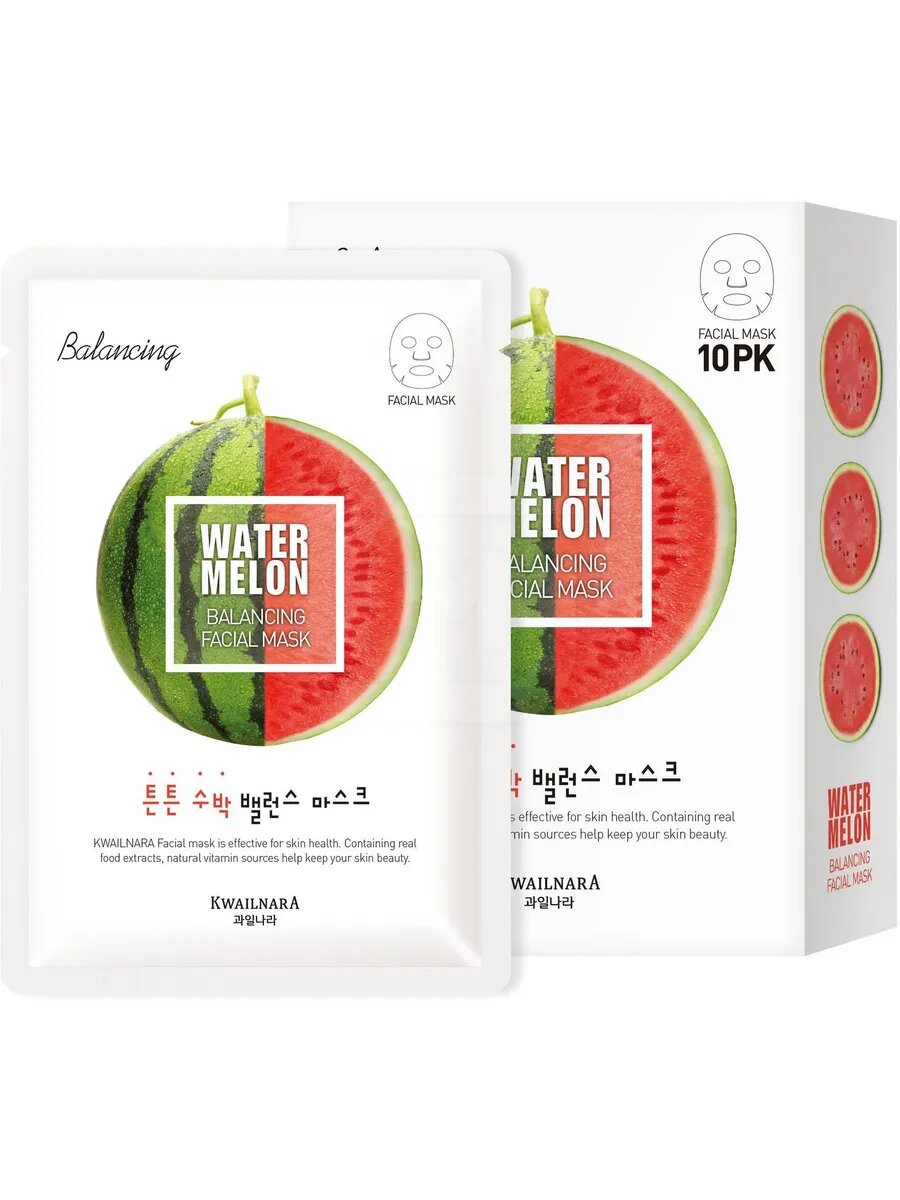 Маска тканевая для лица Welcos Kwailnara Арбуз увлажняющая 2