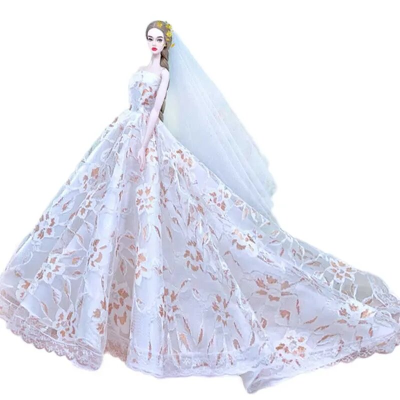 Красное кружевное свадебное платье для куклы Barbie, Color: new12 dress