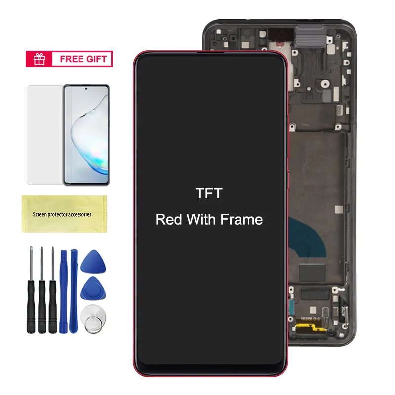 6,39 "Super Amoled для Xiaomi Mi 9T Pro 9T ЖК-дисплей с цифровым преобразователем TFT Red Frame