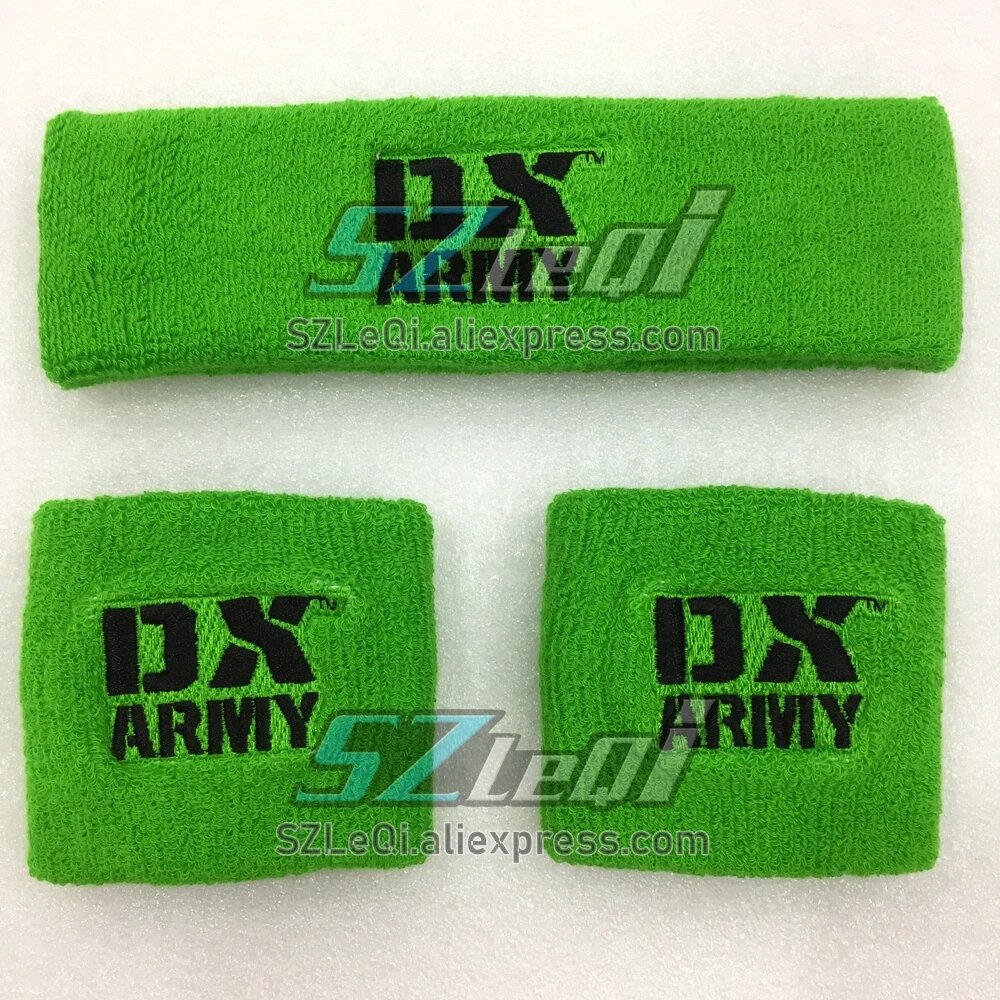 Спортивные браслеты зеленые DX Army, хлопок, No. 29