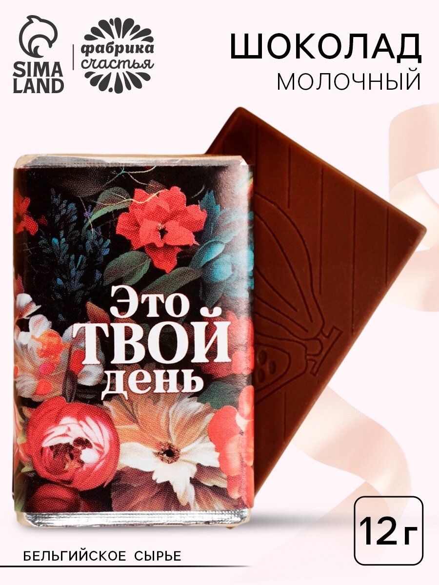 Шоколад молочный Фабрика счастья «Это твой день», 12 г, подарок