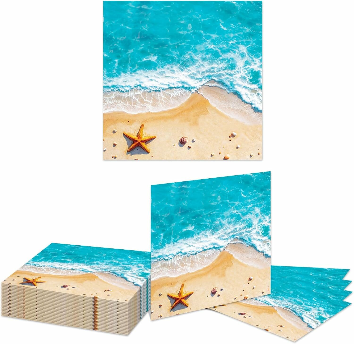 Пляжные салфетки Kotkiddy в морской тематике, 24 листа в упаковке, салфетки для летней пляжной вечеринки, тропические морские десертные салфетки, салфетки для дня рождения в пляжной тематике, товары для летних праздников.