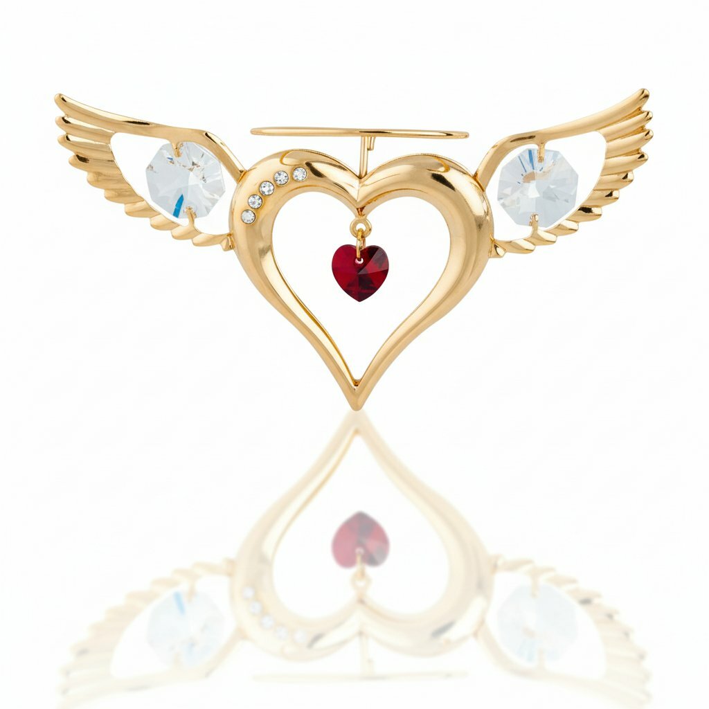 Фигурка на присоске Сердце Ангела A2068231 Crystal Temptations, Металл, кристалл
