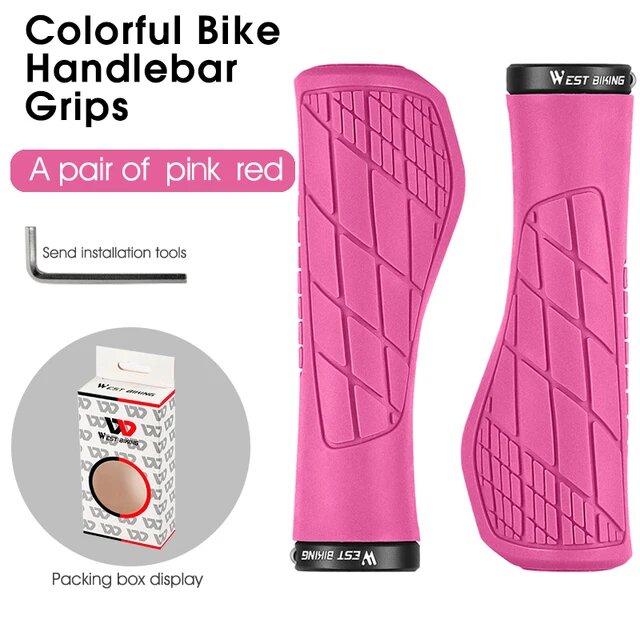 Велосипедные ручки West Biking розовые 060 Pink Red