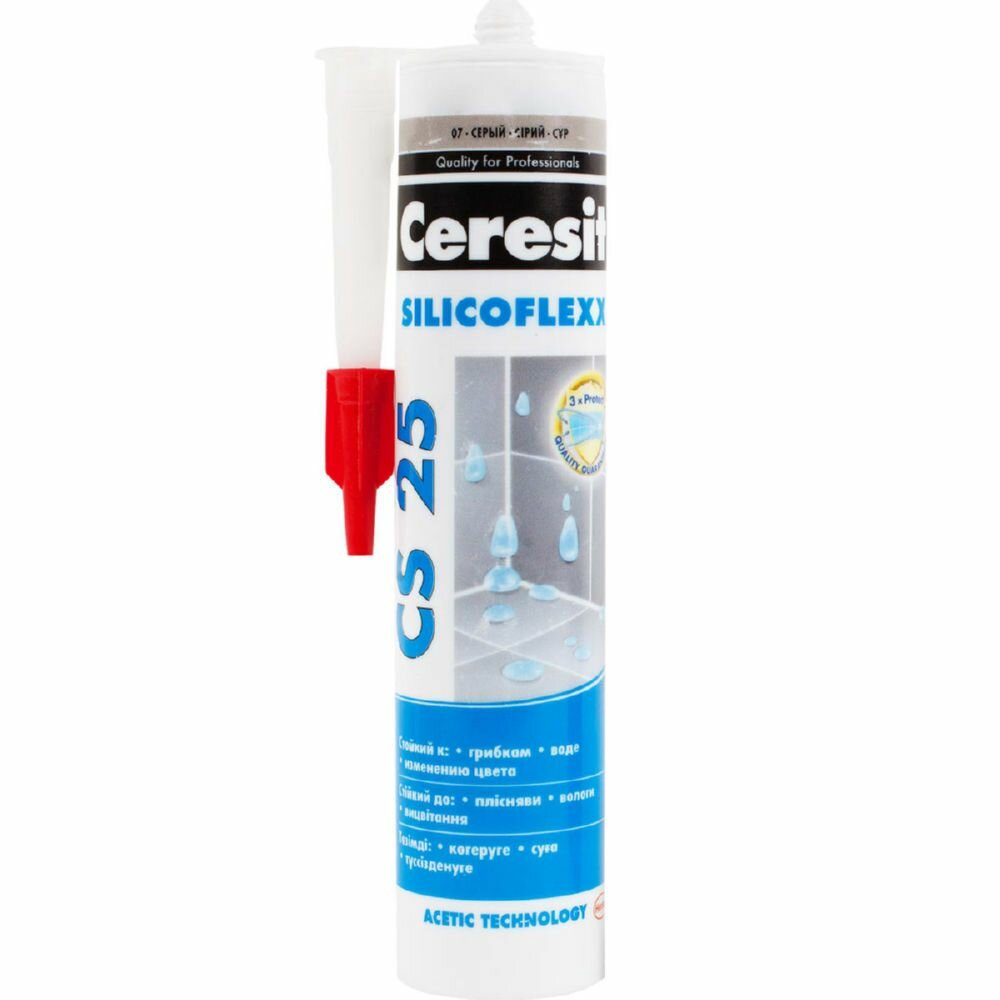 Затирка силиконовая Церезит CS25/280 серая 280 мл