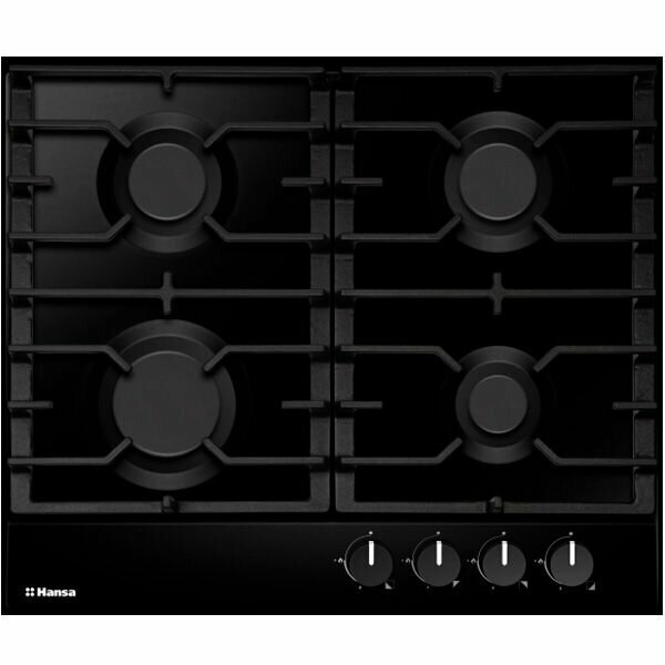 Газовая варочная поверхность Hansa BHGS630301, 4 конфорки, 56 см - ширина встраивания, 7.4 кВт, черный