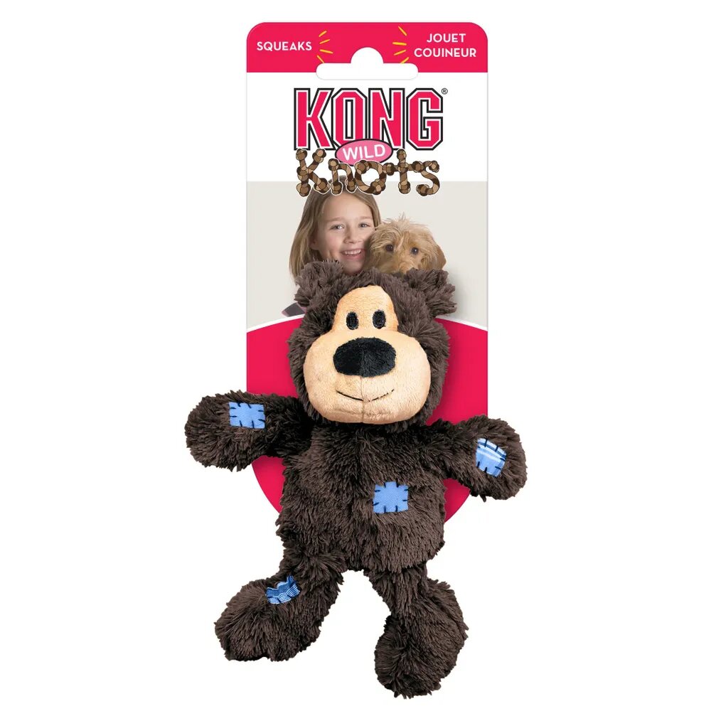 Kong Wild Knots Bear Мягкая игрушка для собак Медвежонок, XS, коричневый/kong для собак