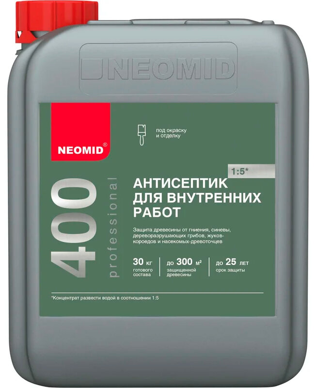 Неомид 400 Антисептик-концентрат для внутренних работ 1:5 (5л)