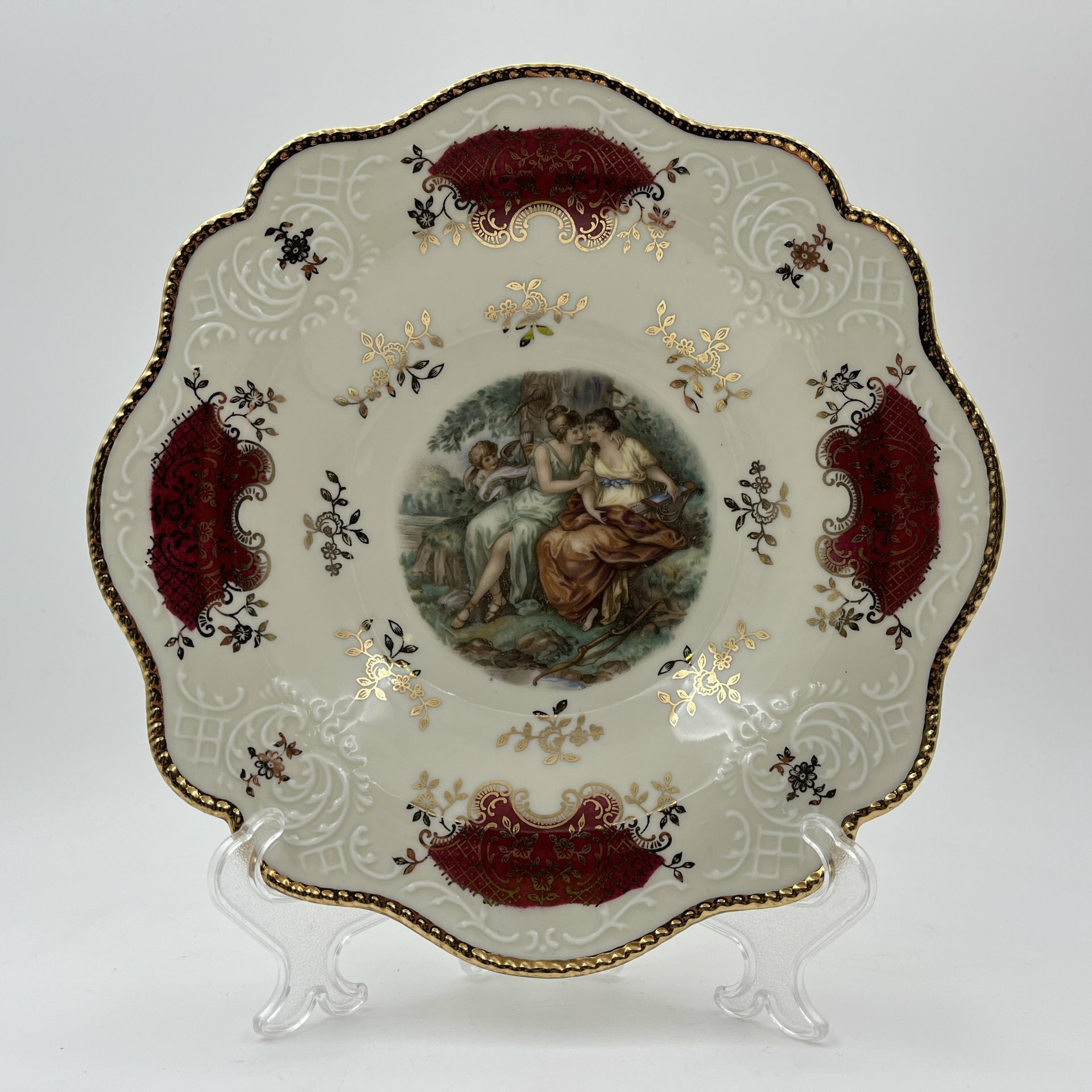 Блюдо небольшого размера "Мадонна", фарфор, деколь, золочение, Zeh Scherzer, Бавария