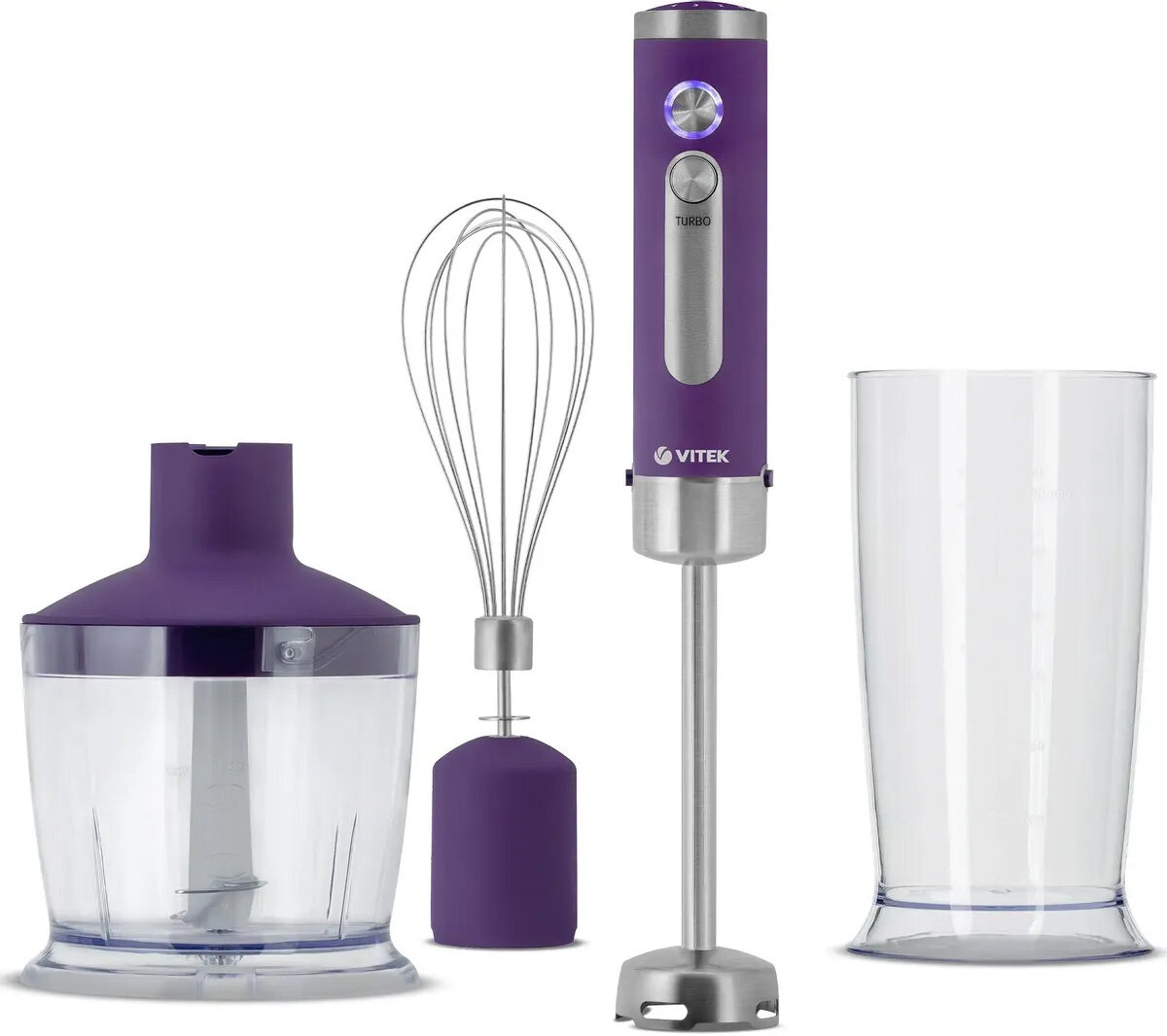 Блендер VITEK VT-3408, переносной, мощность 300 Вт, фиолетовый