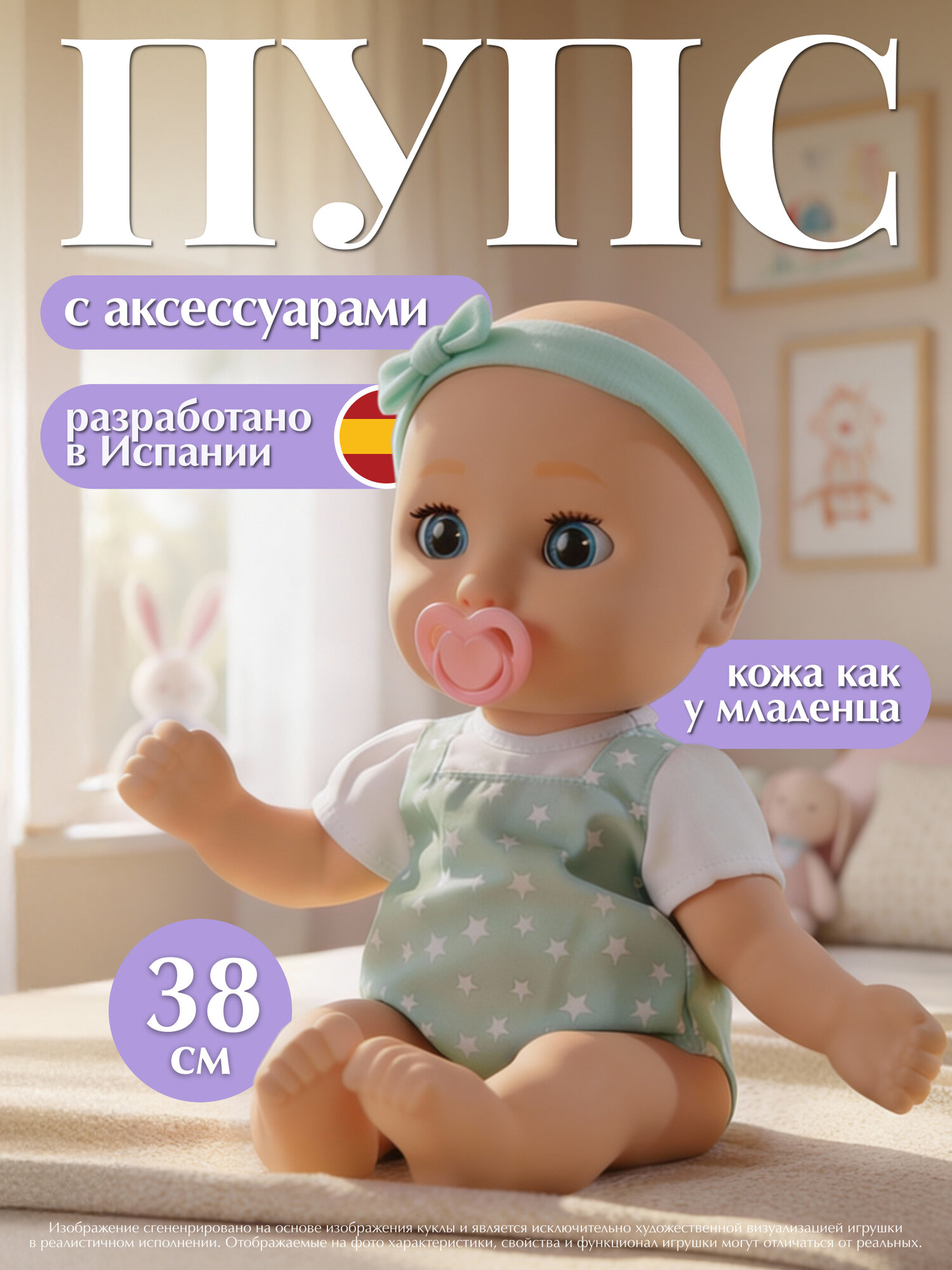 Кукла пупс BE LOVED BABIES Сэм 38 см с аксессуарами, 921689IM