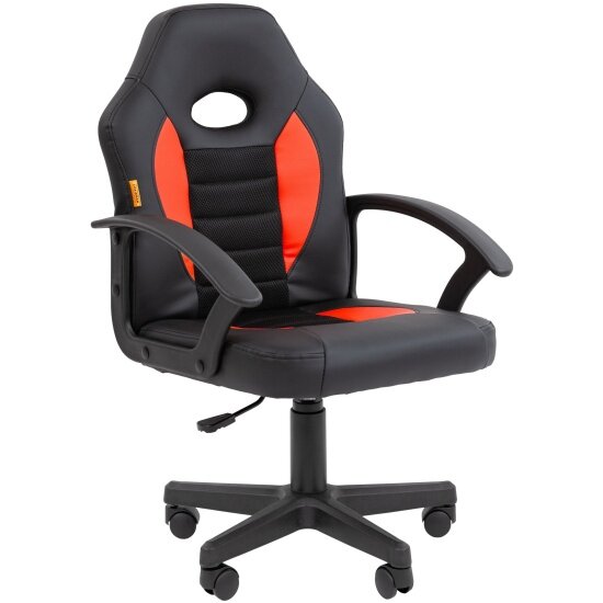Кресло детское Chairman Kids 111 Россия экокожа черный/красный