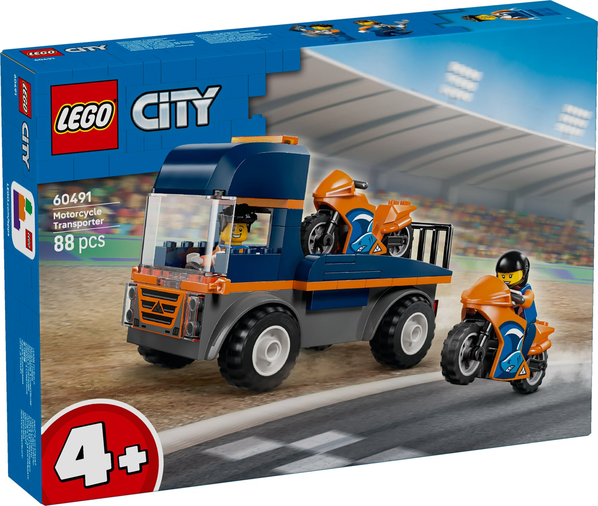 Конструктор LEGO CITY 60491 Мотоциклетный транспортер, 88 эл. - Лего сити