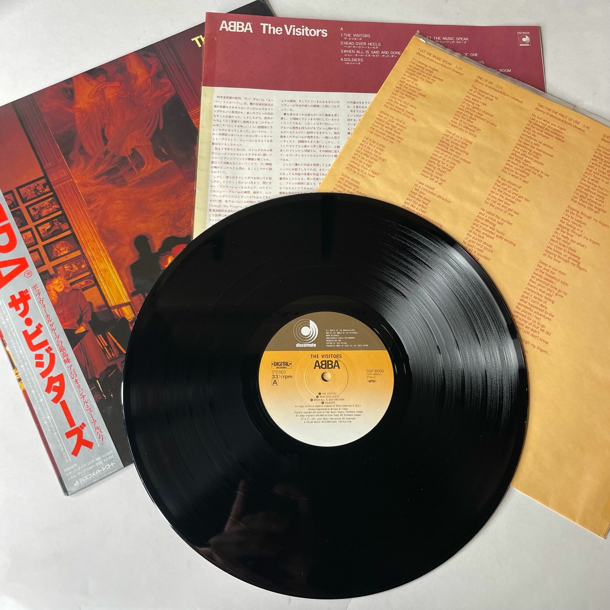 Винтажная виниловая пластинка LP ABBA абба The Visitors (Япония 1981) (Оби)