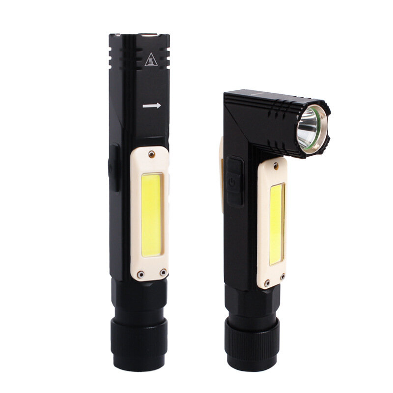 Компактный USB-перезаряжаемый фонарь-лампа с 90-градусным складным дизайном, регулируемым светом на 360 градусов,