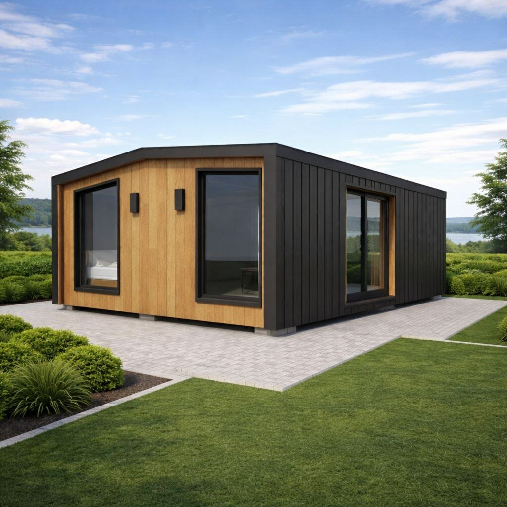 Комплект для сборки модульного дома MODUL-GROUP Двойной МД30, в стиле барнхаус 30 м. кв. на заказ