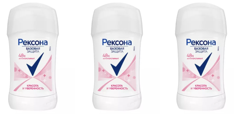 Рексона Антиперспирант-дезодорант стик Красота и уверенность, 30 мл - 3 шт