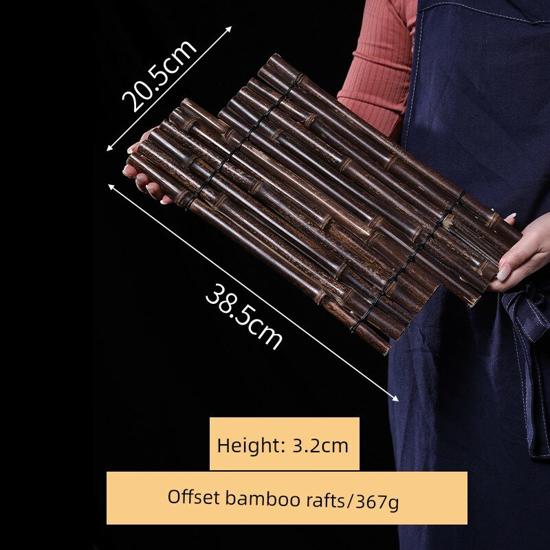 Поднос с отступом из бамбука для суши, 38.5x20.5 см, большой декоративный поднос для рыбы и закусок