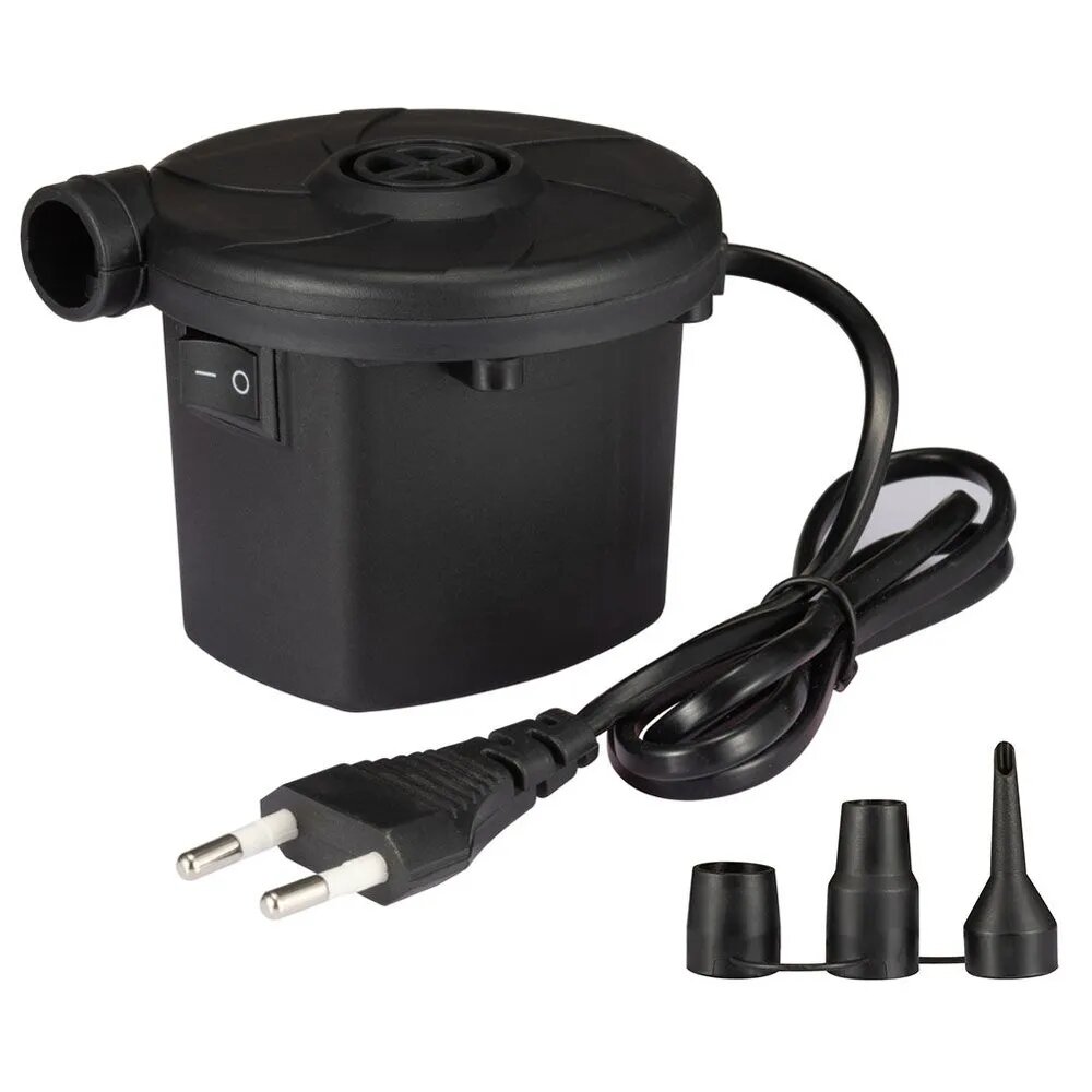 Электрический вакуумный насос для компрессионных пакетов, двухрежимный (надув/откачка), с аккумулятором, чёрный