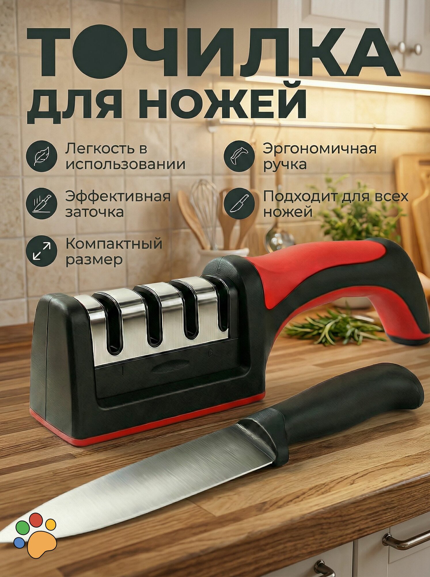 Точилка для ножей, ножниц, cтанок для заточки ножей, ножеточка, точильный камень для доводки ножей