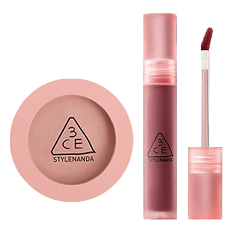 Жидкая помада-румяна женские 3CE Blush, набор из 2 шт, оттенок MONO PINK+EARLY HOUR