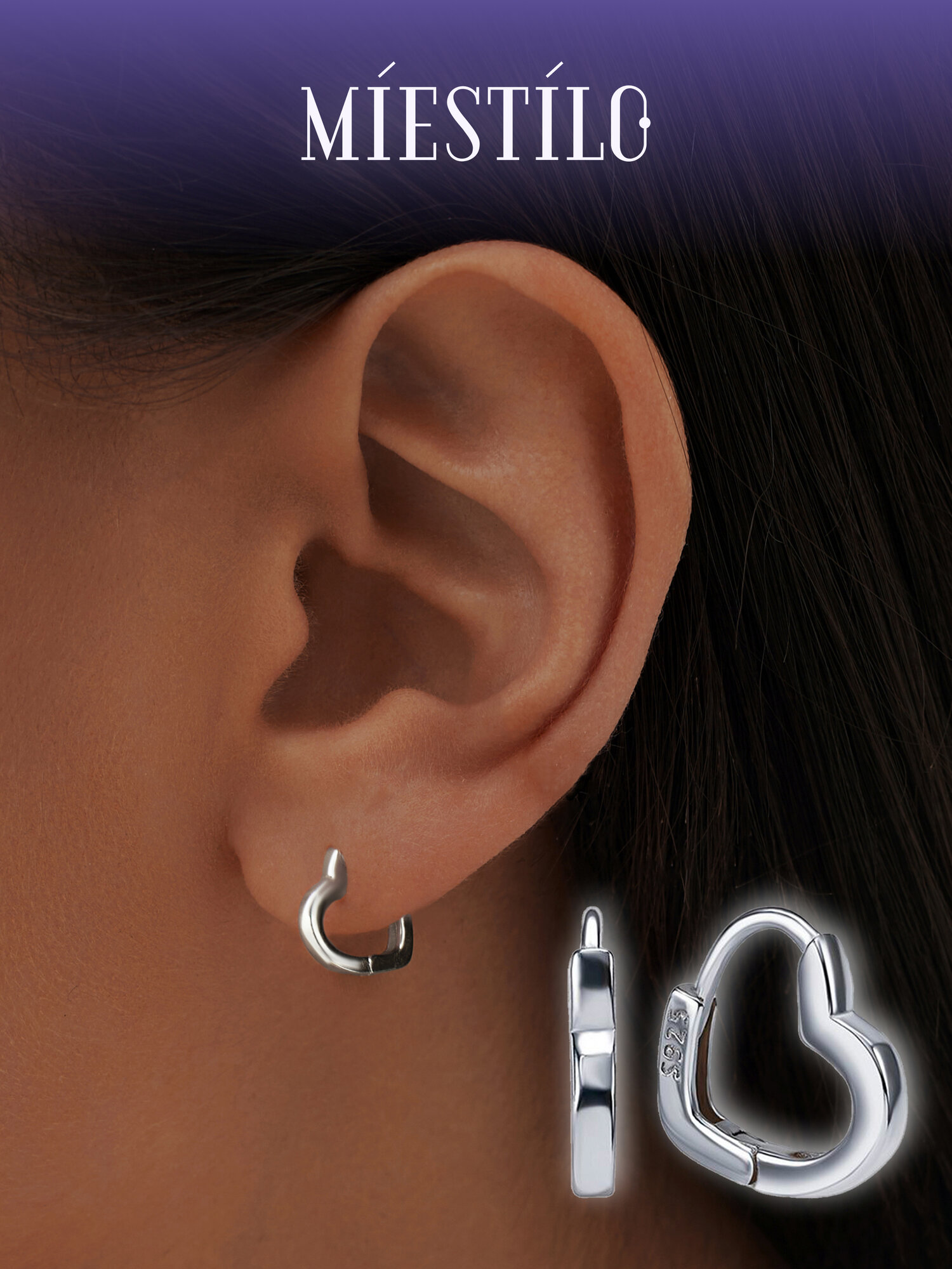 Серьги конго, серебро, 925 проба, родирование