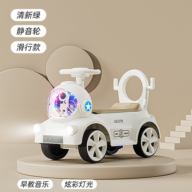 Детский электромобиль для детей 1-6 лет, четырехколесный электросамокат в стиле космонавта, детская игрушка-каталка с поворотным механизмом, тележка.