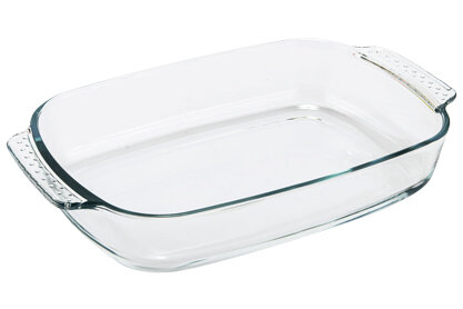 Форма для запекания стеклянная прямоугольная 34х22х6см 2,7л с ручками, Appetite