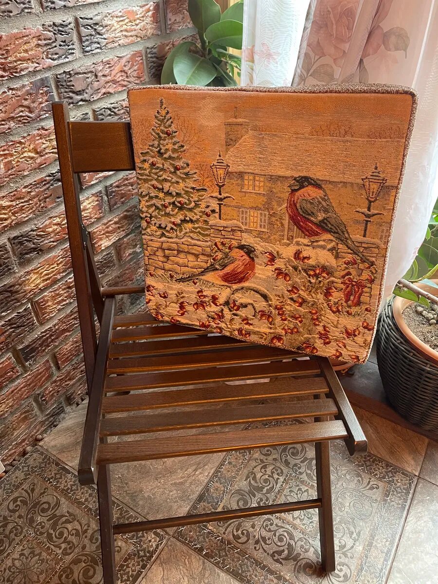 Подушка, сидушка на стул, гобелен, 40х40 см.