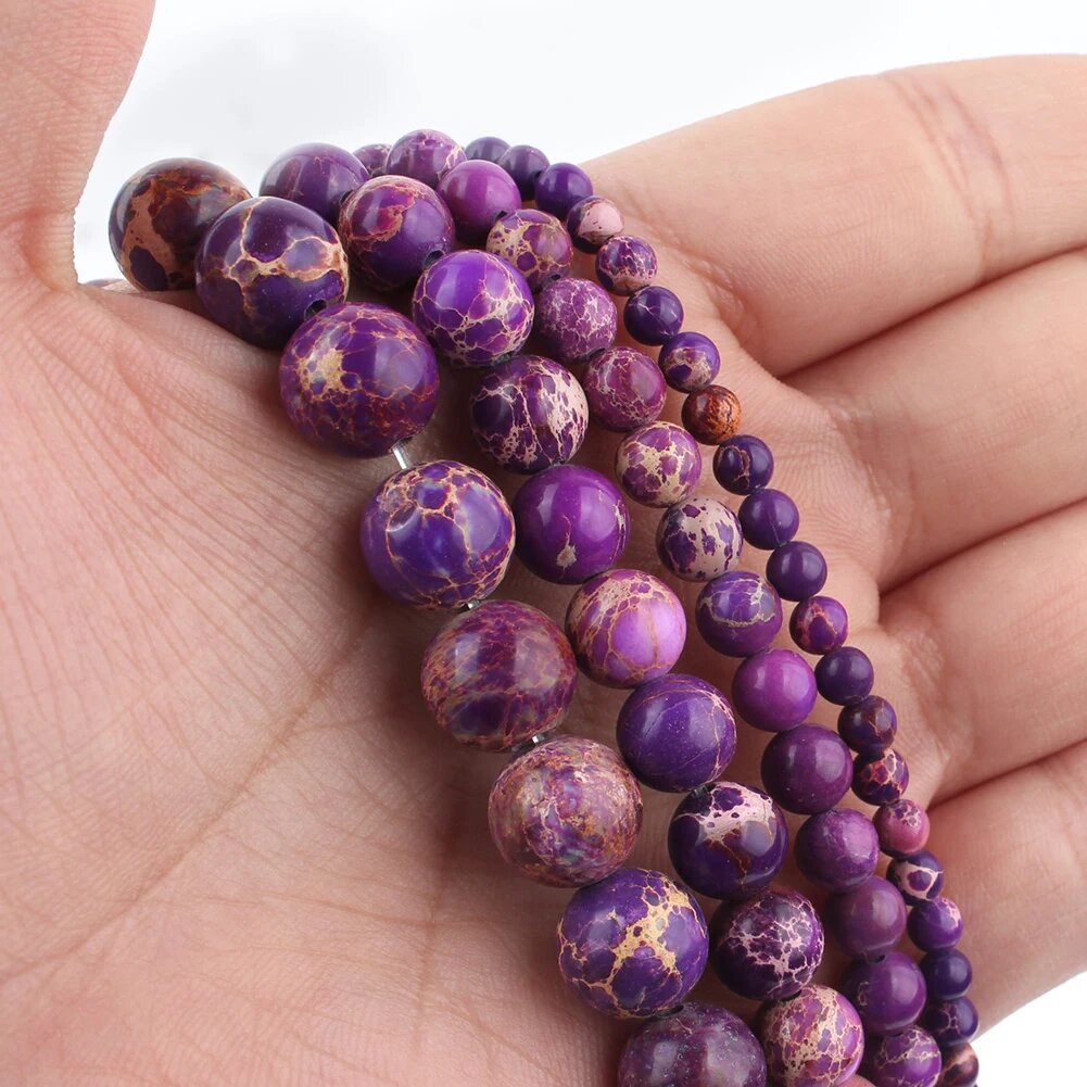 Бусины из натуральных камней GMB724 Фиолетовый, 4mm approx 91pcs, Sea Sediment