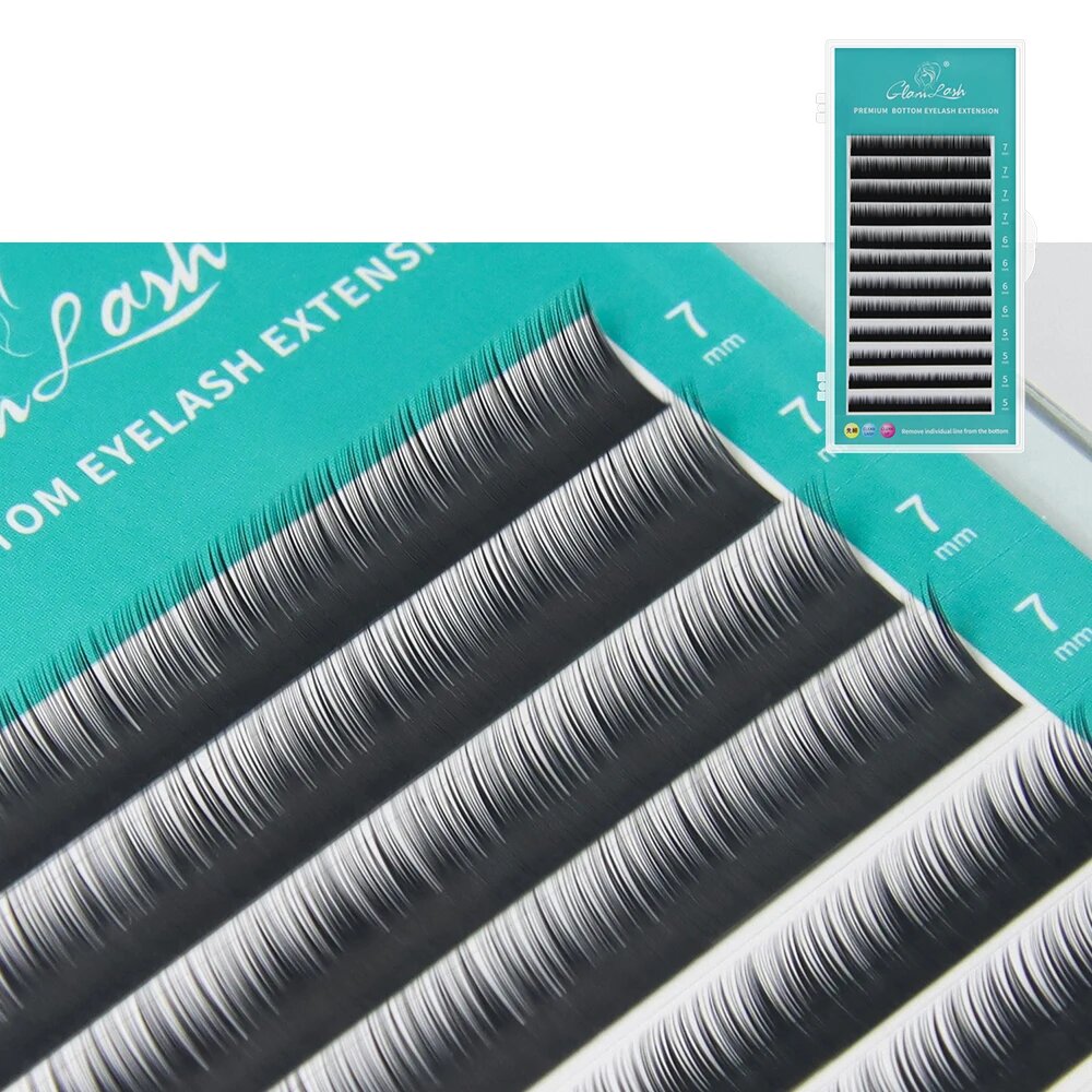 GLAMLASH Нижние ресницы Black, J Curl, 0.07mm