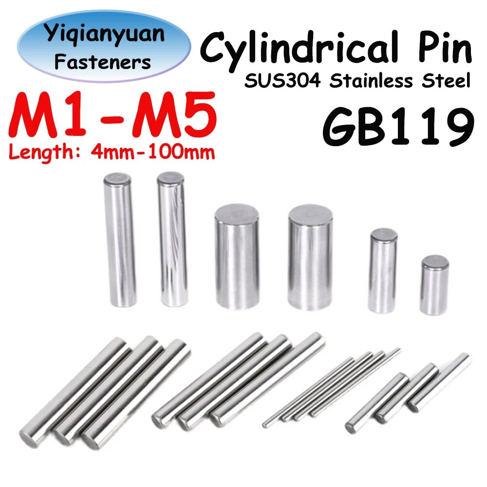 Штифты стальные M2х20мм, 50шт Yiqianyuan