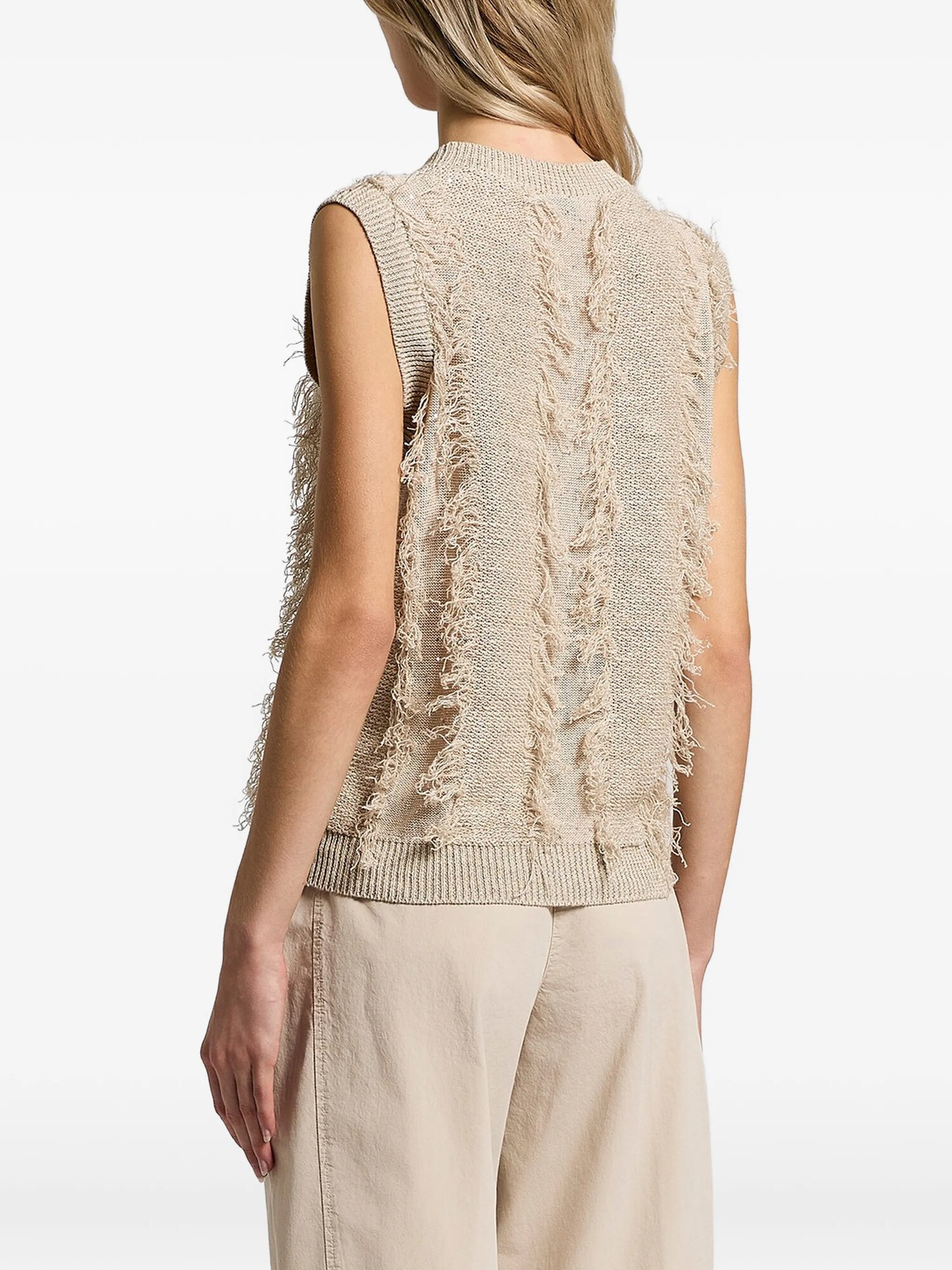 Топ PESERICO Sequinned fringed knitted top, размер 46, разноцветный — фото 1