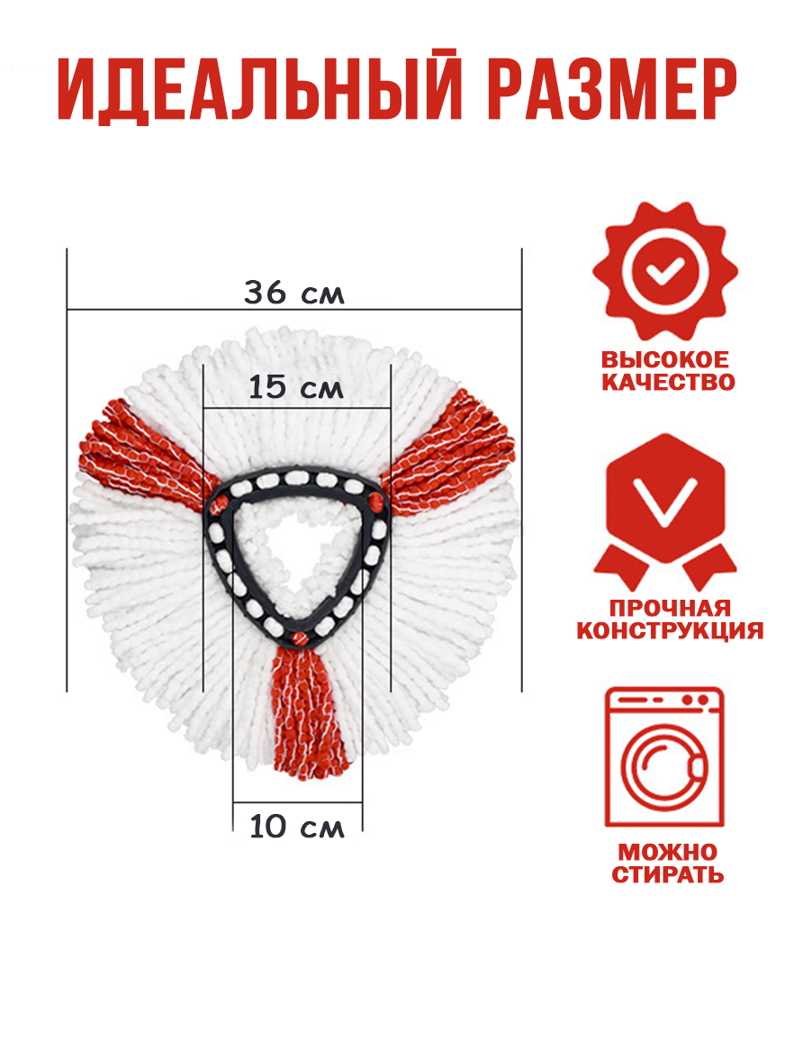 Насадка для швабры, подходит для системы: Vileda turbo, Тurbo Smart, UltraSpin. МОП сменная, микрофибра / 36 см, 1 шт.