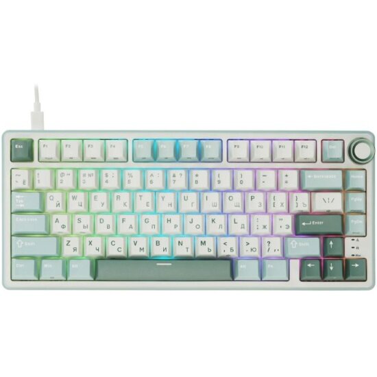 Клавиатура Royal Kludge R75, зелёный/белый (6977576550656)