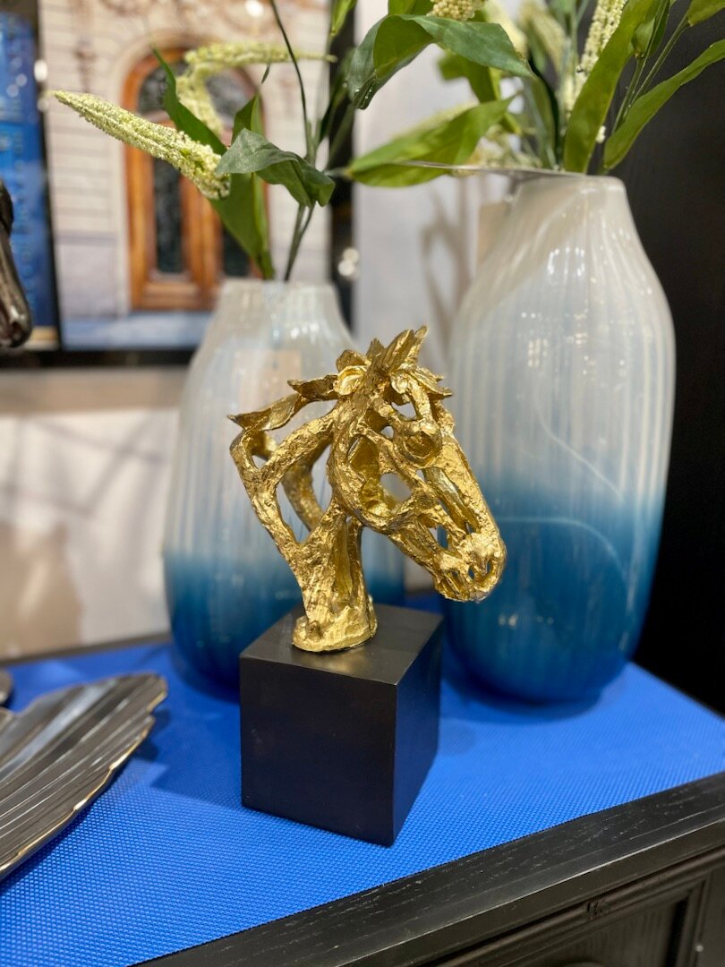 Статуэтка Голова лошади золото Casaentera 16х9.5х26.5 см CE03-55306