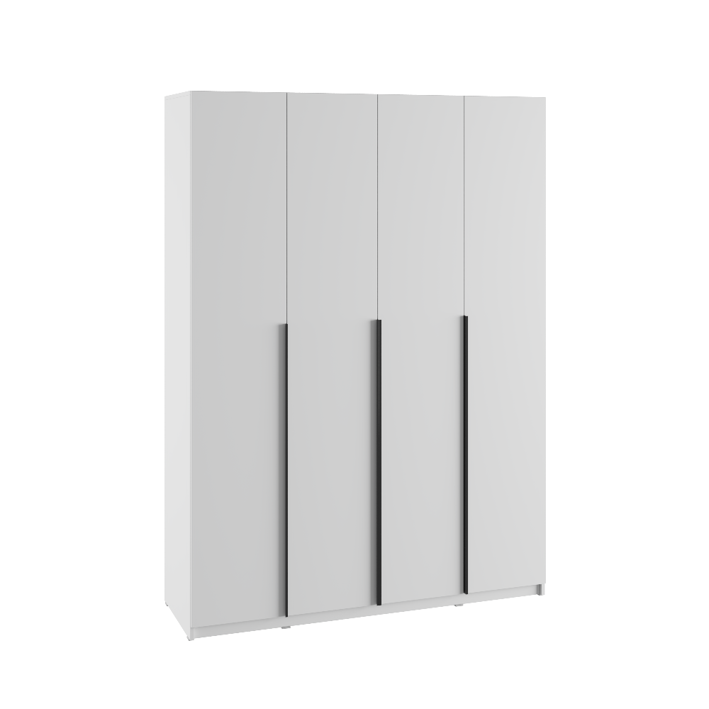 Шкаф 4-х створчатый для одежды "Бруно", 160 см, белый