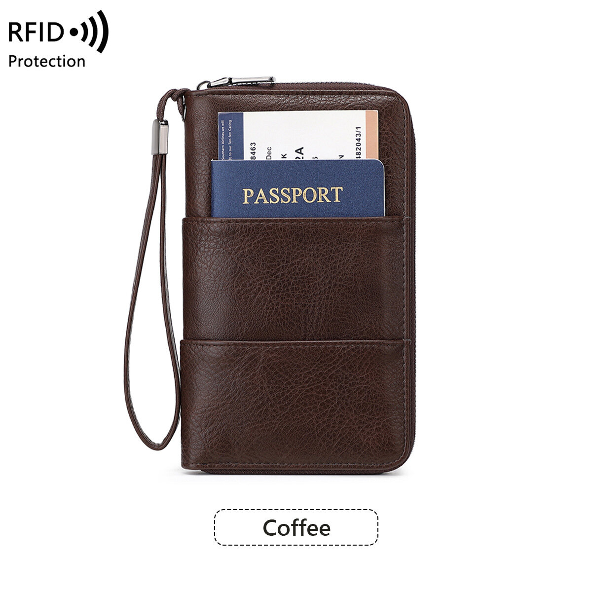 ZY Документная сумка Большой объем ПУ Кожа Конверт Клатч RFID