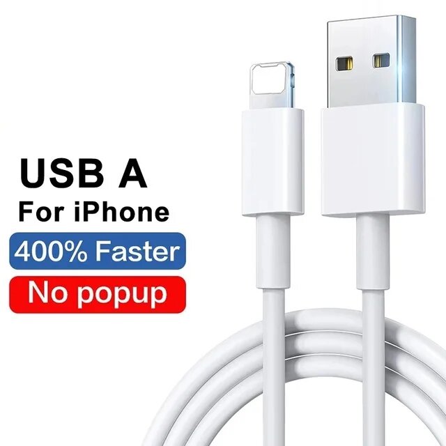 USB A кабель для iPhone, 2M, белый
